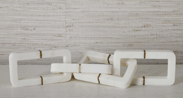 White Marble Connect Sculpture – British Home Emporium