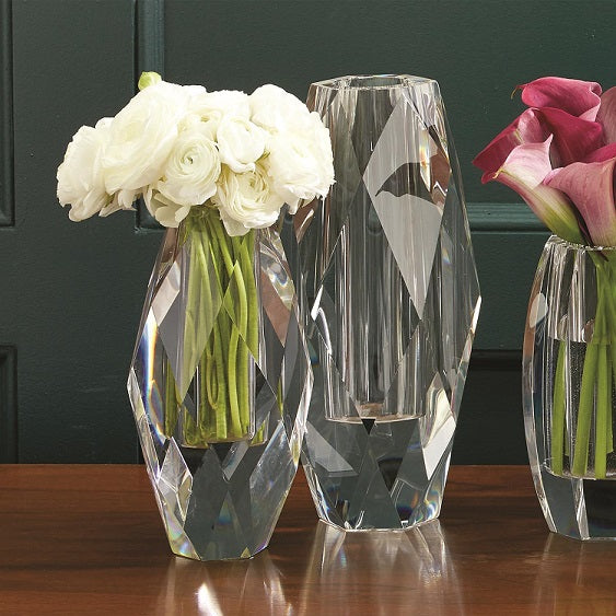 Faceted Crystal Oval Vase - 2 Sizes – British Home Emporium